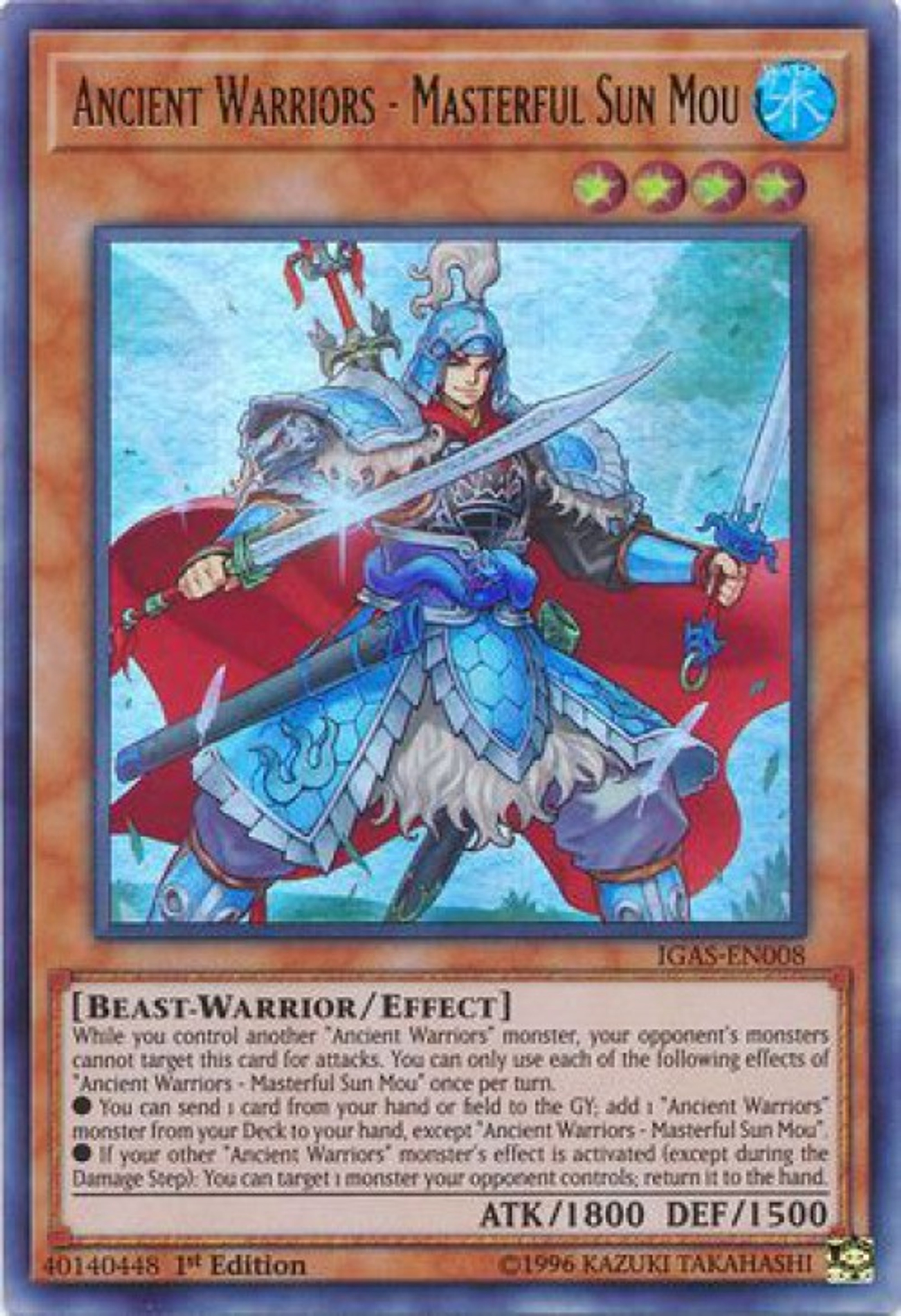 YuGiOh Ignition Assault Single Card Ultra Rare Ancient Warriors - Masterful Sun Mou IGAS-EN008 ...