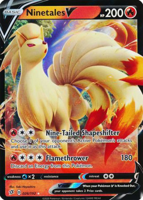 Pokemon Sword and Shield Rebel Clash Single Card Ultra Rare Ninetales V ...
