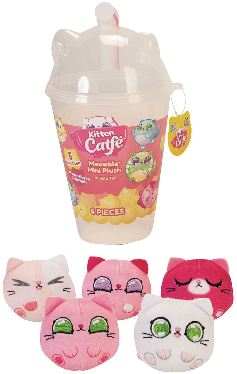 Kitten Catfe Meowable Boba 5-Piece Mini Plush Cup Jakks Pacific - ToyWiz