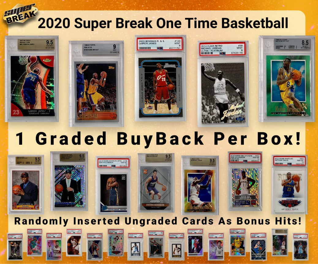 NBA 2020 ONE Time Edition Basketball Trading Card RETAIL Box 1 Graded ...