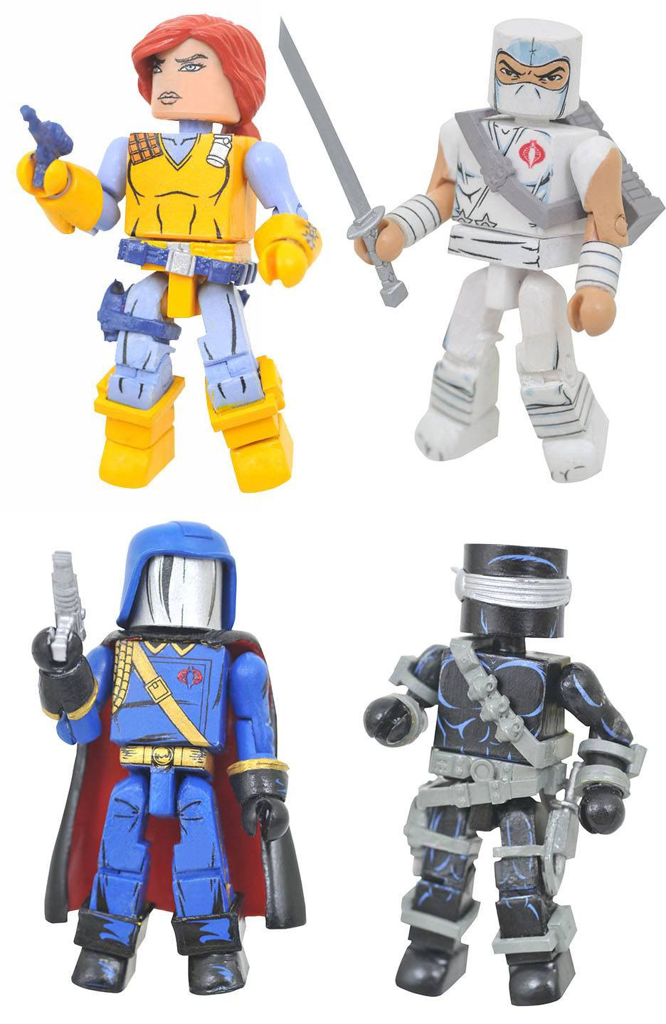 GI Joe Minimates Scarlet, Storm Shadow, Cobra Commander Snake Eyes 2 ...