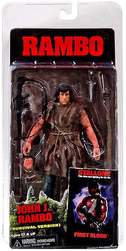 NECA Rambo First Blood Series 2 John J. Rambo Action Figure Survival ...