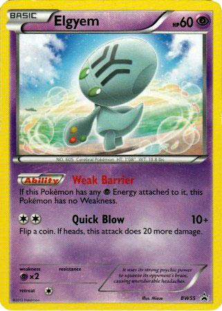 Pokemon Black White Promo Single Card Rare Elgyem BW55 - ToyWiz
