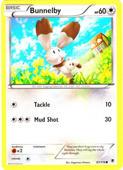 Pokemon XY Bunnelby 8 Plush Standing, Eyes Open Tomy - ToyWiz