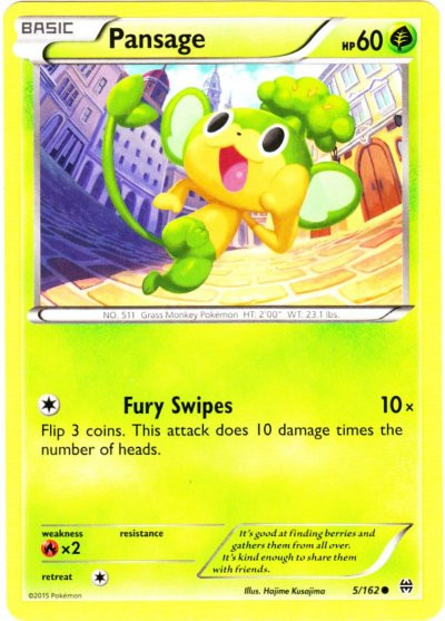 Pokemon Trading Card Game XY Base Set Single Card Common Pansage 10 ...