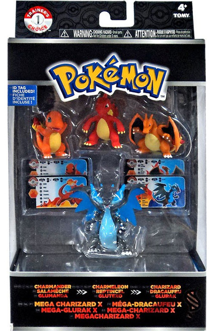 Pokemon Mega Charizard X Exclusive Figure 3-Pack Set Charmander ...
