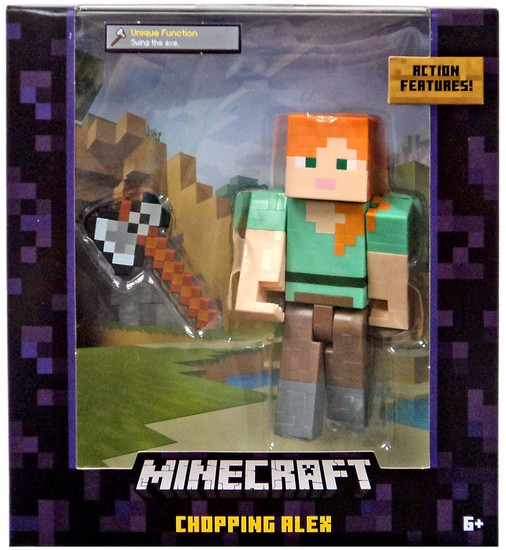 Minecraft Survival Mode Chopping Alex 5 Action Figure Mattel Toys - ToyWiz