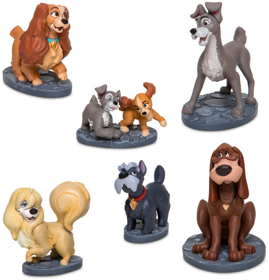Disney Lady The Tramp Lady The Tramp Exclusive 6-Piece PVC Figure Play ...