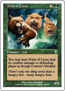Magic The Gathering 7th Edition Single Card Uncommon Pride of Lions 261 ...