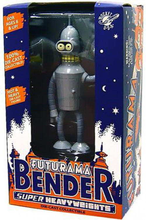 Futurama Super Heavyweight Bender Diecast Figure Rocket USA - ToyWiz