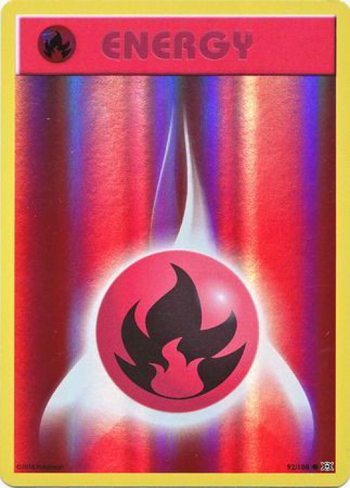 Pokemon X Y Evolutions Single Card Holo Fire Energy 92 - ToyWiz