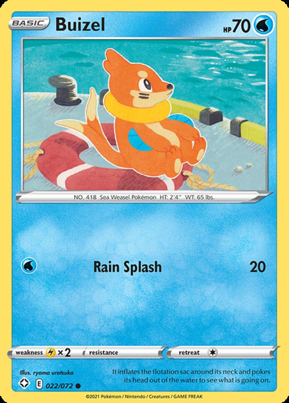 Pokemon Shining Fates Single Card Common Buizel 22 - ToyWiz