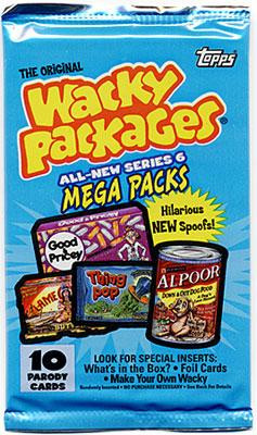 Wacky Packages Topps Series 6 Trading Card Sticker MEGA Pack 10 Cards ...