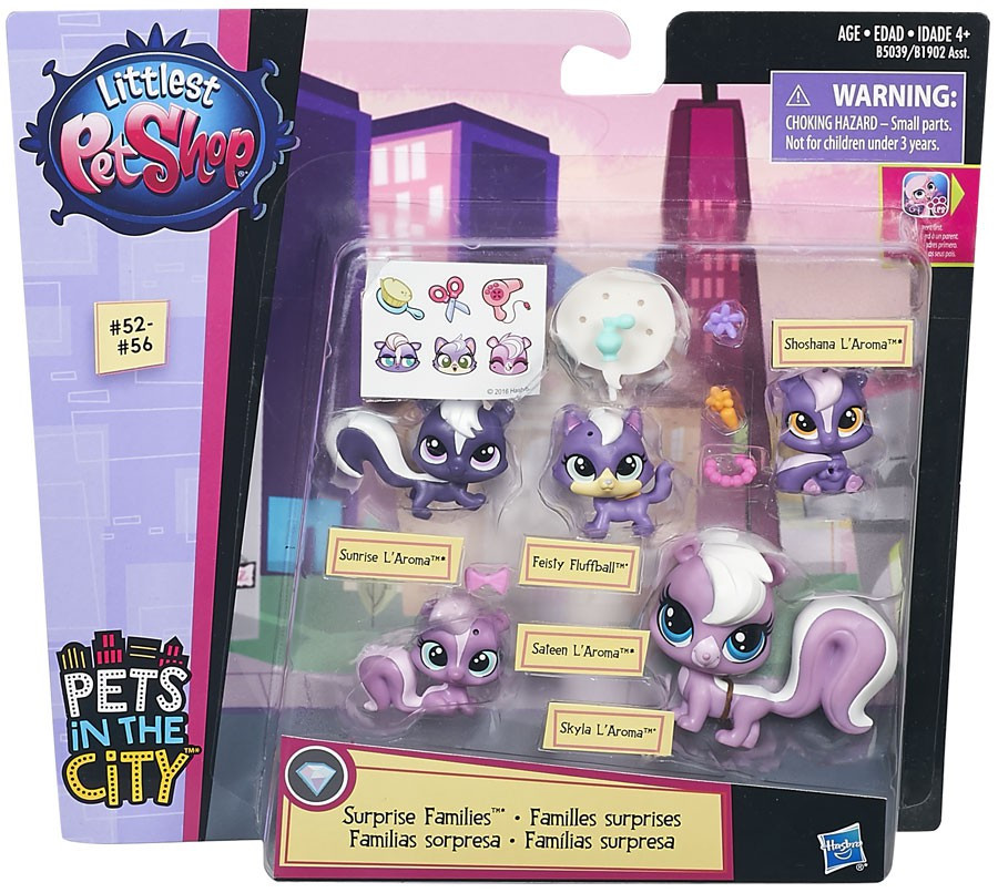 Littlest Pet Shop Surprise Families Skunks Mini Pet 5-Pack Hasbro Toys ...