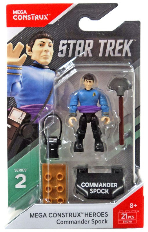 Star Trek Heroes Series 2 Commander Spock Mini Figure Mega Construx ...