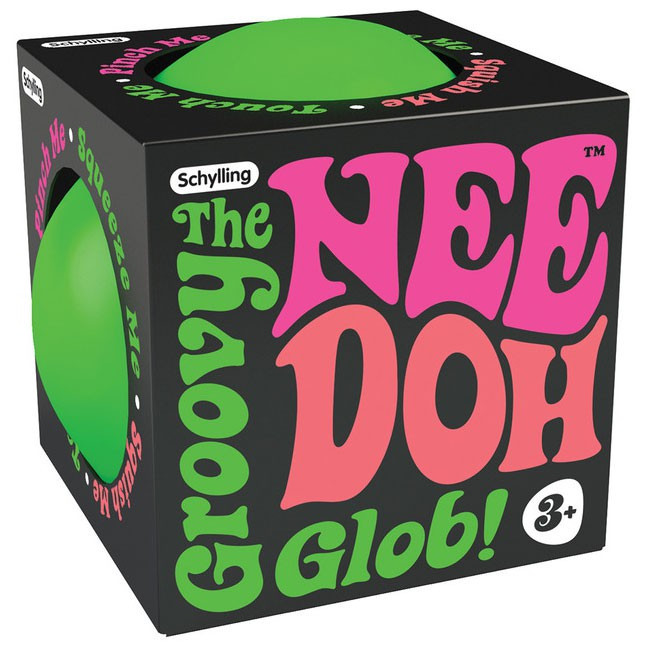 NeeDoh The Groovy Glob Super GREEN 4.5 Large Stress Ball Schylling - ToyWiz