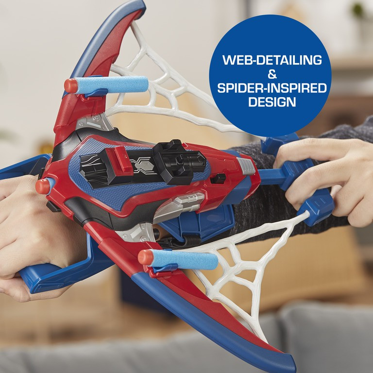 NERF Spider-Man Far From Home Web Shots Spiderbolt Blaster Roleplay Toy ...