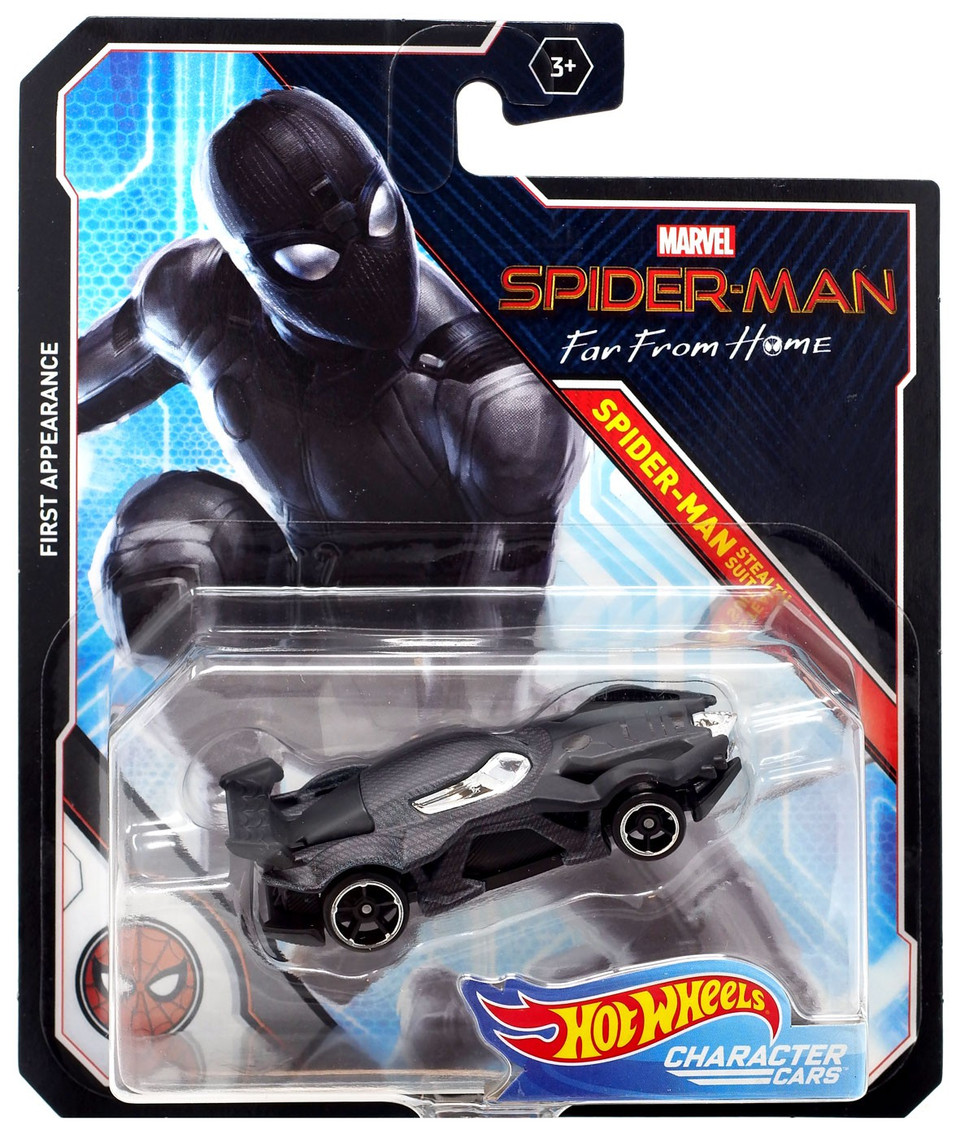 Hot Wheels Marvel Character Cars Stealth Suit Spider-Man Die-Cast Car ...