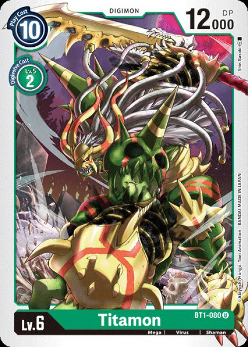 Digimon Trading Card Game 2020 V.1 Single Card Uncommon Titamon BT1-080 ...
