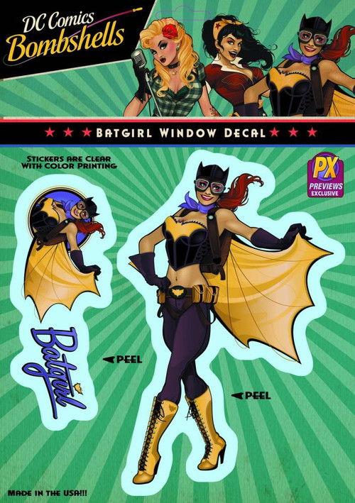 DC Batgirl Bombshells Batgirl Exclusive Vinyl Window Decal Elephant Gun ...