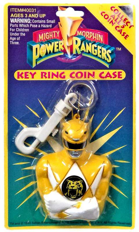 Power Rangers Mighty Morphin Yellow Ranger Key Ring Coin Case Street ...