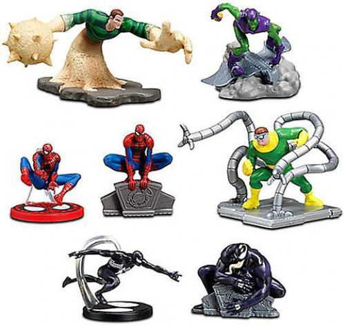 Disney Marvel Spider Man Exclusive 7 Piece PVC Figure Set 2011 Damaged Package Mint Figures ToyWiz