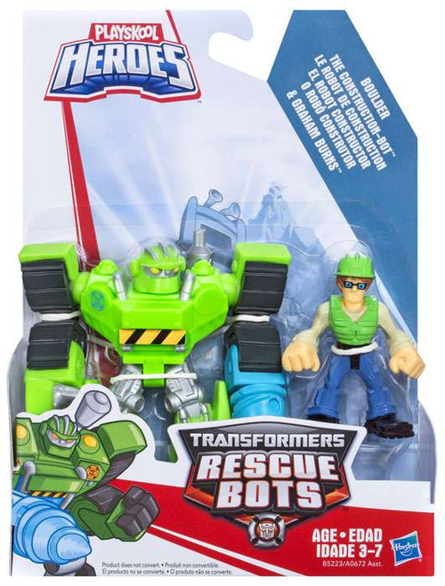 Transformers Playskool Heroes Rescue Bots Boulder the Construction-Bot ...