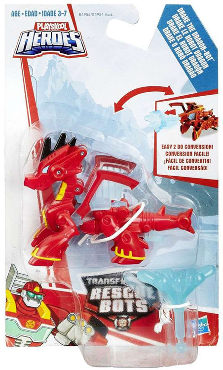 Transformers Playskool Heroes Rescue Bots Drake the Dragon Bot Action ...