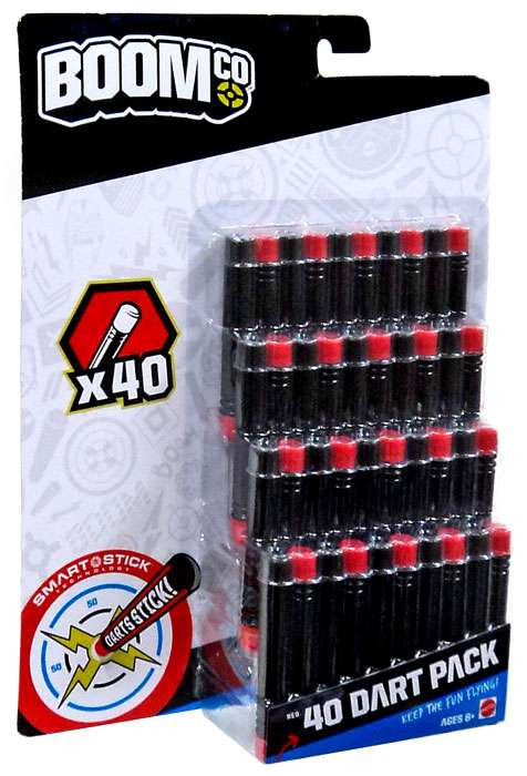 BOOMco 40 Dart Pack Roleplay Toy Black Red Mattel Toys - ToyWiz