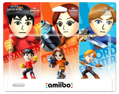 Nintendo Amiibo Mii Fighters Exclusive Mini Figure 3-Pack Mii Brawler ...