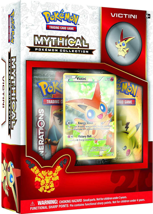 Pokemon Mythical Victini Collection Box 2 Booster Packs, Promo Card Pin ...