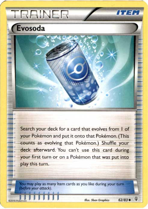 Pokemon X Y Generations Single Card Uncommon Evosoda 62 - ToyWiz