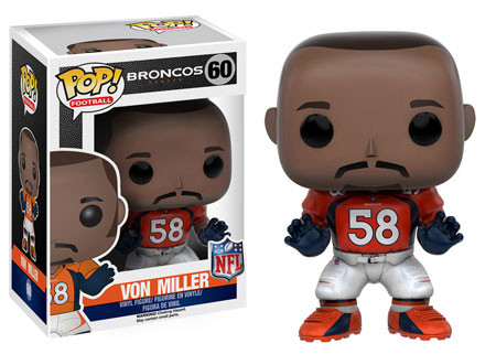 Funko NFL Denver Broncos POP Football Von Miller Vinyl Figure 60 Orange ...