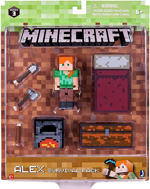 Minecraft Series 3 Alex Survival Pack Action Figure Set Jazwares - ToyWiz