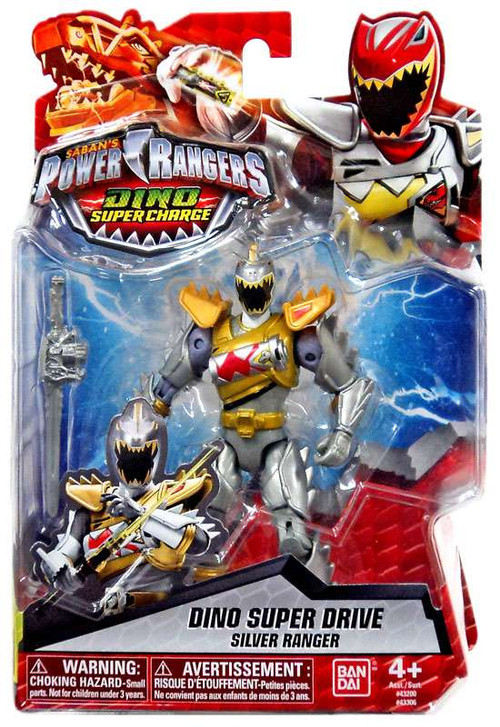 Power Rangers Dino Super Charge Dino Super Drive Silver Ranger 5 Action ...