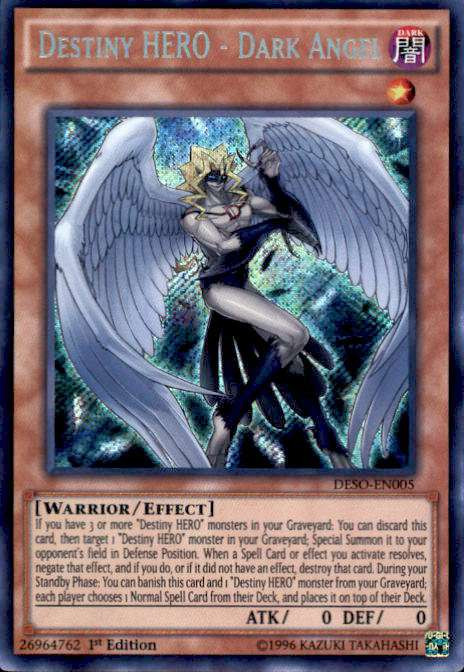 YuGiOh Destiny Soldiers Single Card Secret Rare Destiny HERO - Dark ...