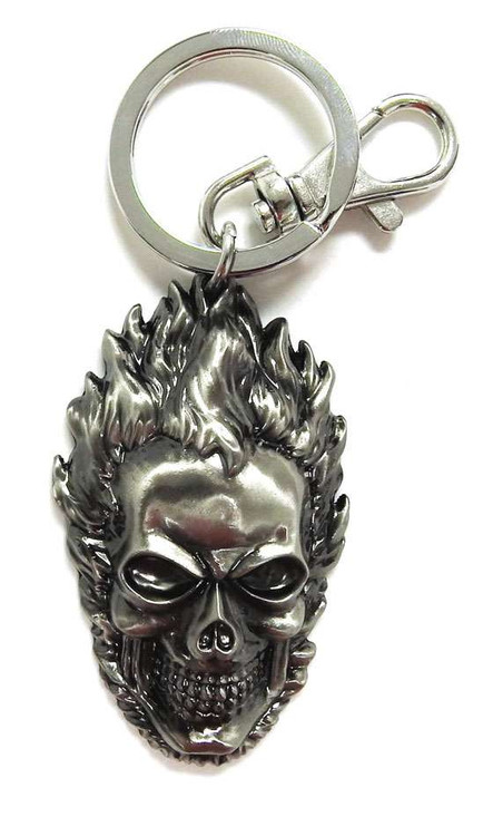 Marvel Ghost Rider Ghost Rider Head Pewter Key Ring Monogram - ToyWiz