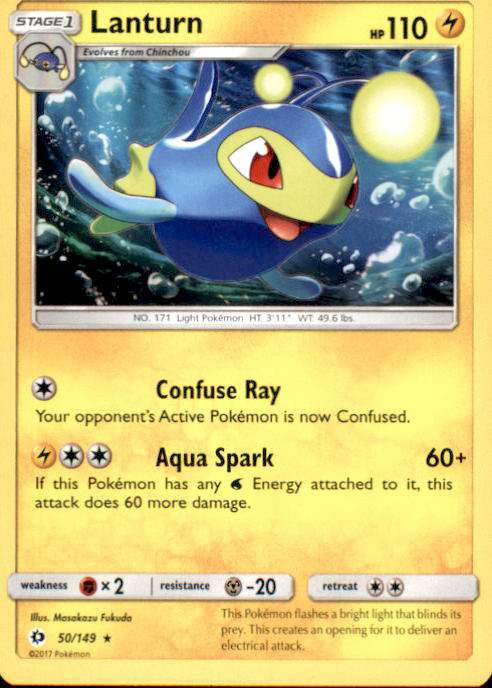 Pokemon Sun Moon Sun Moon Base Set Single Card Rare Lanturn 50 Toywiz