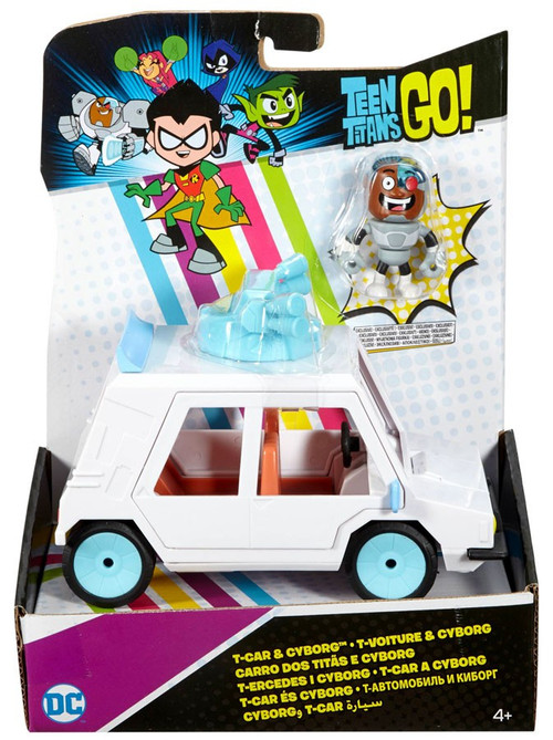 Teen Titans Go T-Car Cyborg 2.75 Figure Vehicle Mattel Toys - ToyWiz
