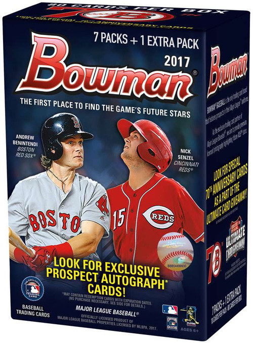 MLB Topps 2017 Bowman Baseball Cards Trading Card BLASTER Box 8 Packs ...