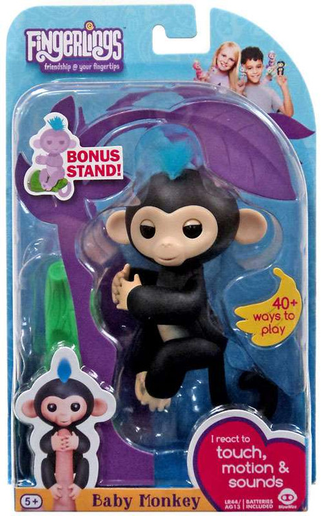 Fingerlings Baby Monkey Finn Figure with Bonus Stand WowWee - ToyWiz