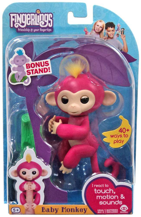 Fingerlings Baby Monkey Bella Figure with Bonus Stand WowWee - ToyWiz