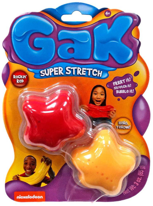 Nickelodeon Gak Super Stretch Rockin Red Hello Yellow NSI - ToyWiz