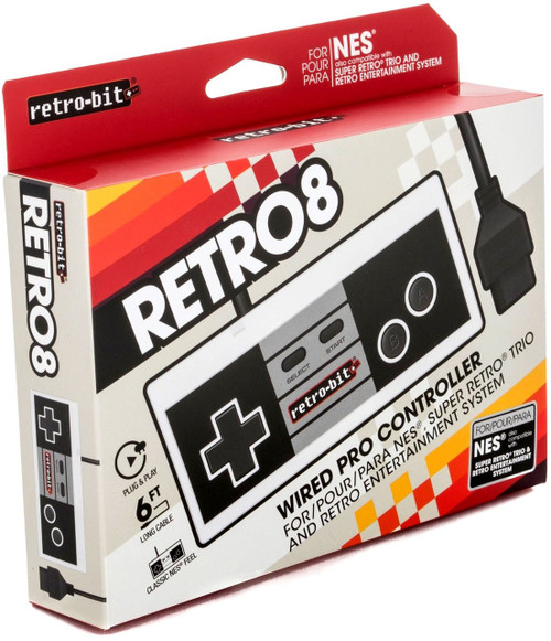 Retro-Bit Retro8 NES Wired Pro Controller Video Game Controller Kool ...