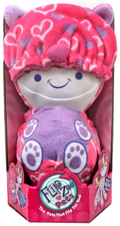 FlipZee Pets Pink Hearts Cat Plush Doll Jay at Play - ToyWiz