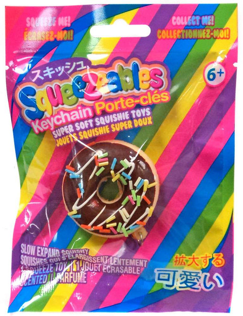 Squeezeables Series 1 Chocolate Donut Squeeze Toy Keychain License to ...