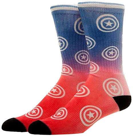 Marvel Captain America Crew Socks Bioworld - ToyWiz