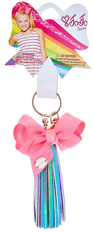 Nickelodeon JoJo Siwa Iridescent Tassel with Pink Bow Keychain HER ...