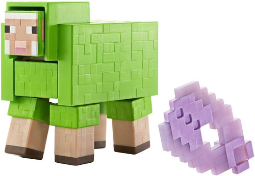 Minecraft Survival Mode Shearable Sheep 5 Action Figure Green Mattel ...