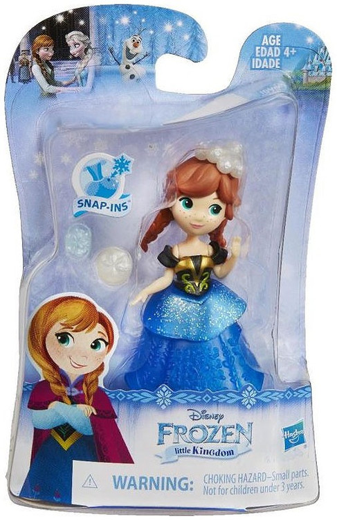 Disney Frozen Little Kingdom Anna Mini Doll Blue Dress Hasbro Toys - ToyWiz
